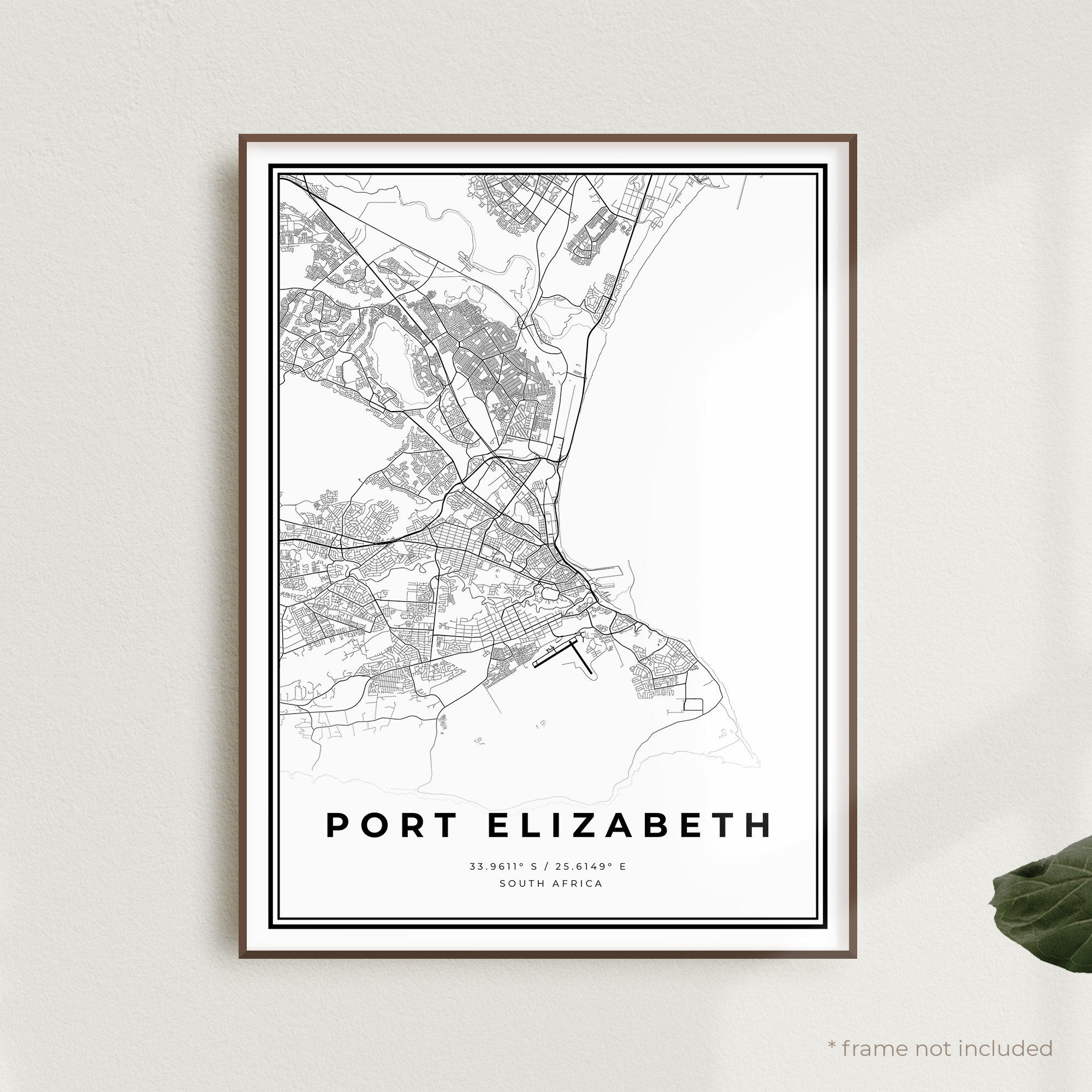 Port Elizabeth Map Print Port Elizabeth Street Mapsouth - Etsy