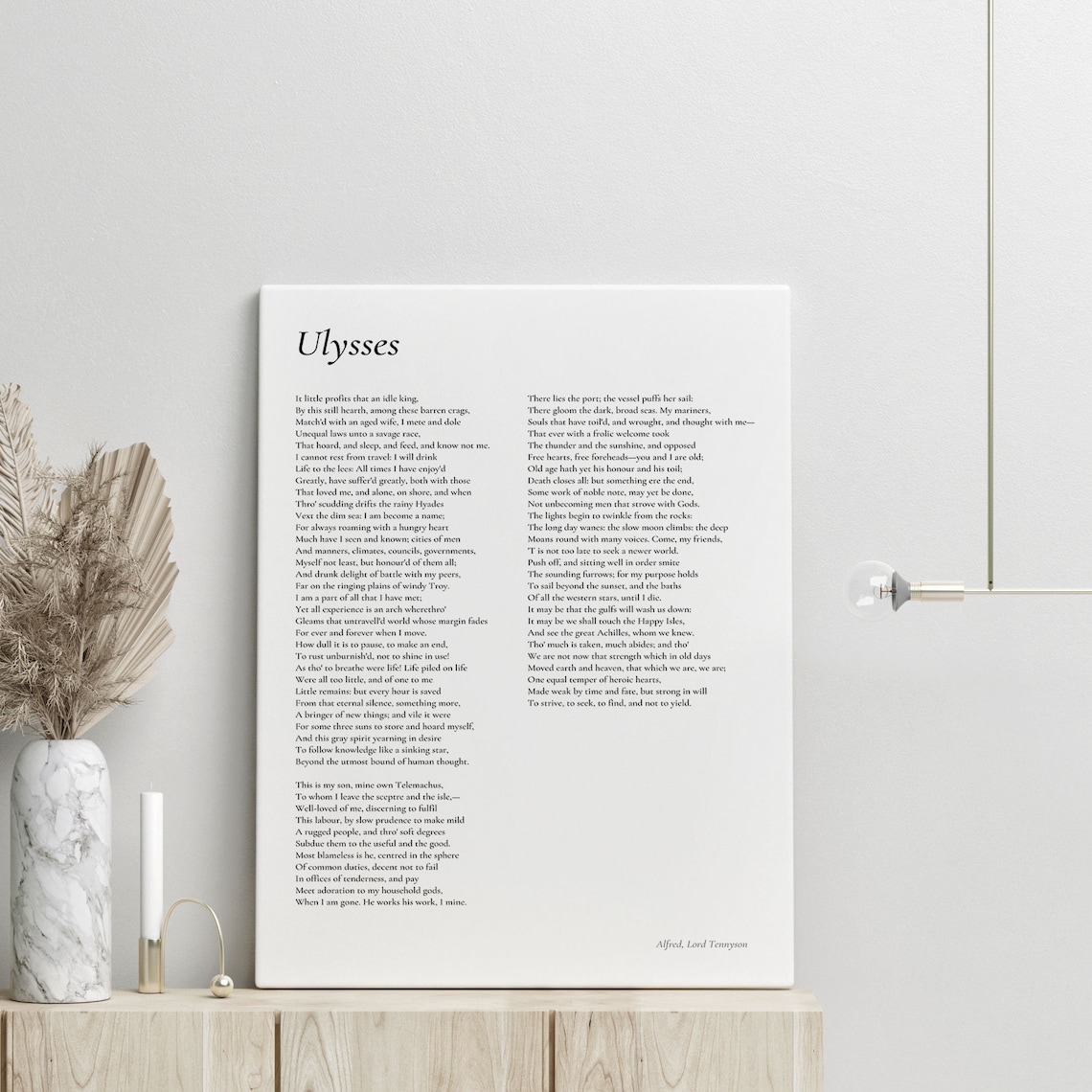 Ulysses by Alfred Lord Tennyson Poem Canvas Print Poetry - Etsy