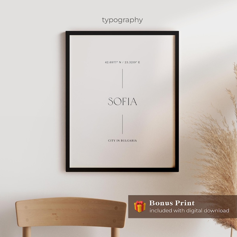Sofia Wall Art Set of 6, Bulgaria Travel Prints, City Map and Photo ...
