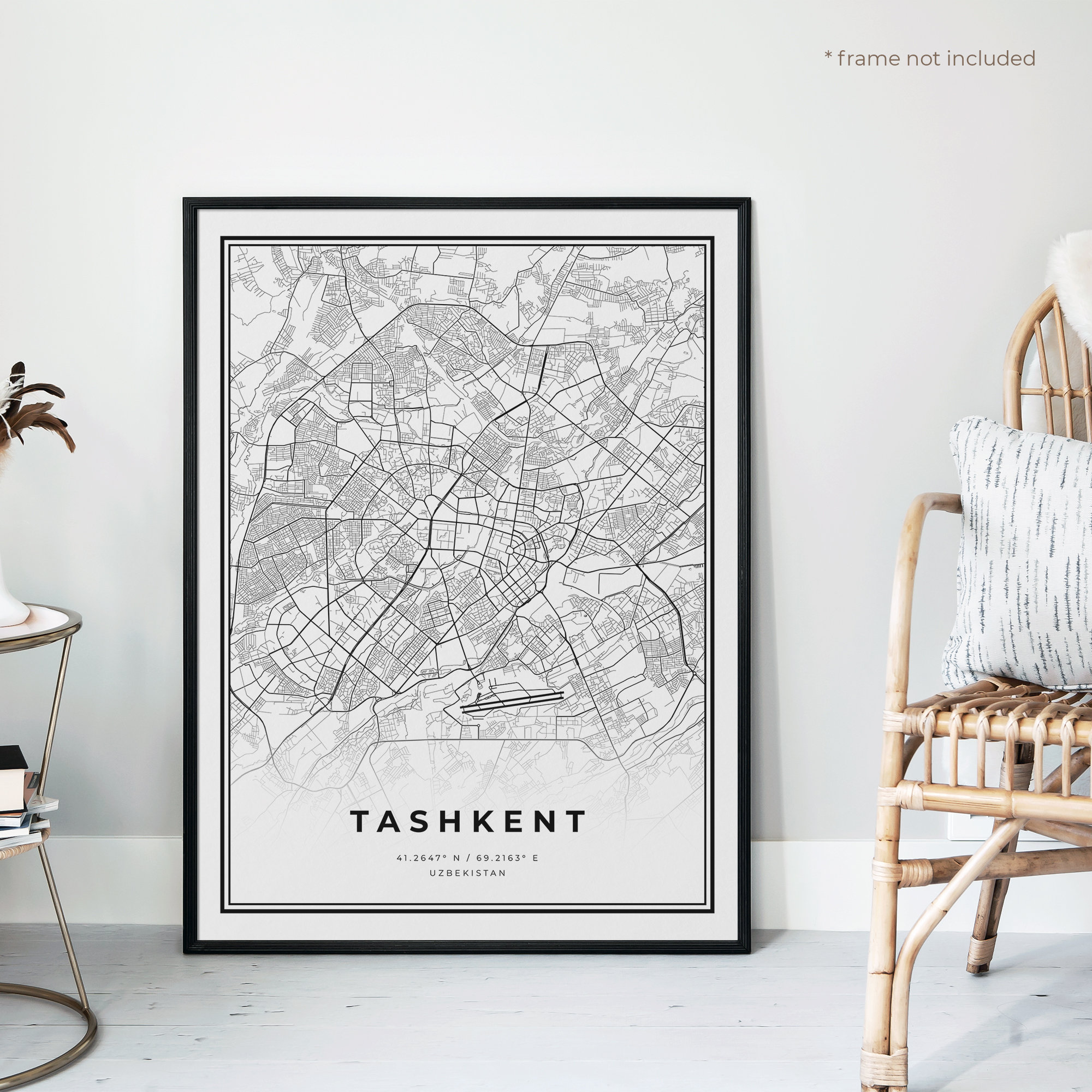 Tashkent Map Print Tashkent Street Map Posteruzbekistan - Etsy