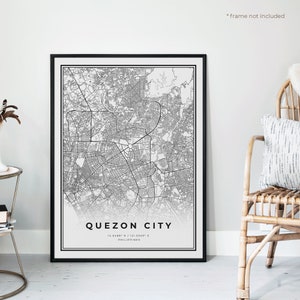 Quezon City Map Print, Quezon City Street Map, philippines, Modern ...