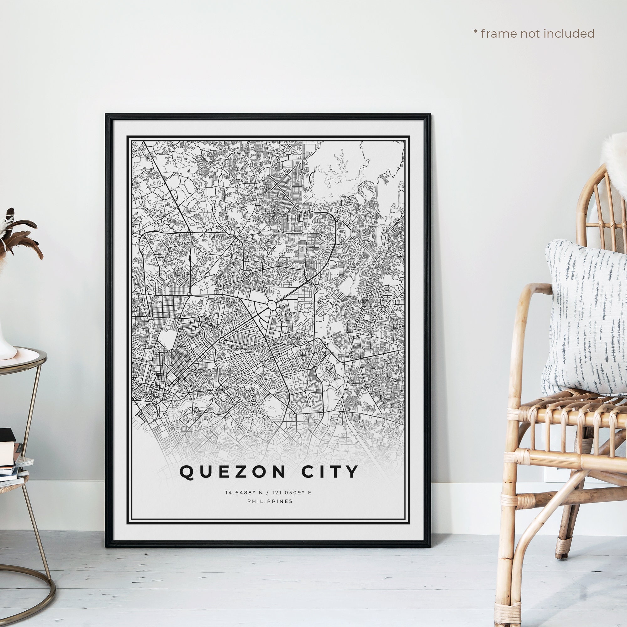 Quezon City Map Print Quezon City Street Mapphilippines - Etsy