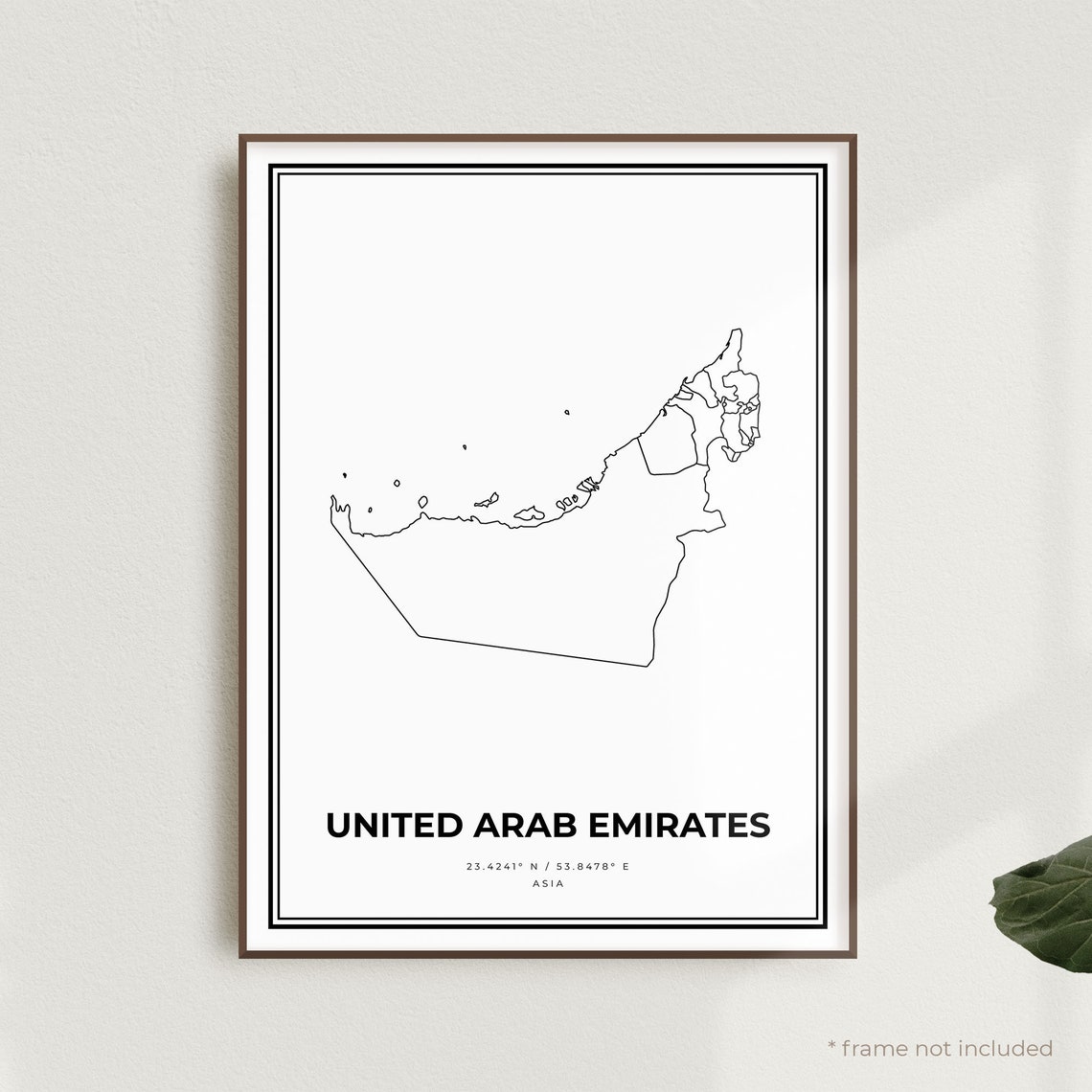 United Arab Emirates Map Print, United Arab Emirates Poster,asia ...