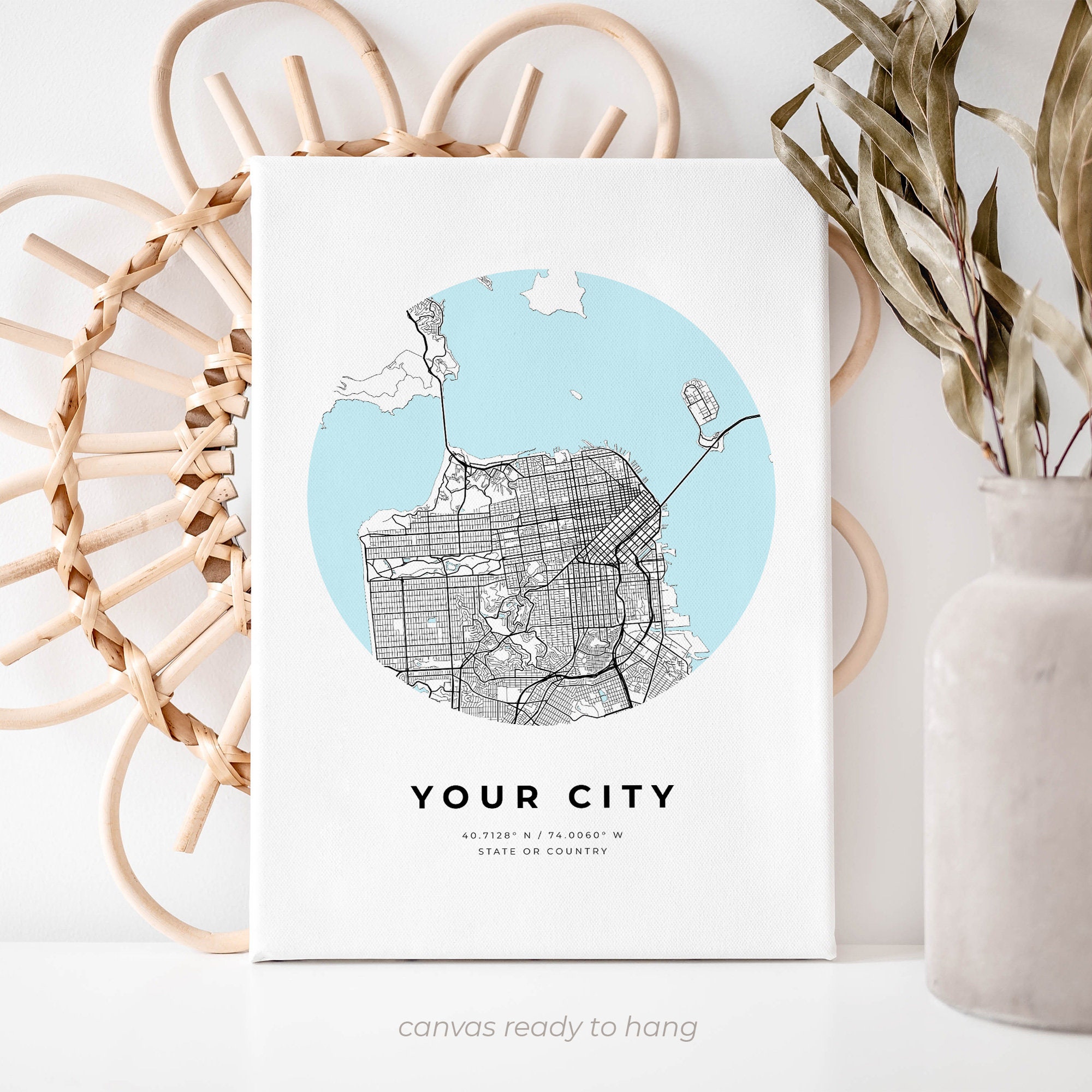 Impresión de mapa personalizada cartel de mapa de la calle | Etsy