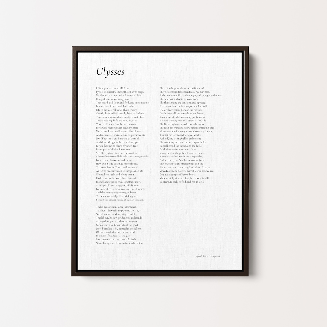 Ulysses by Alfred Lord Tennyson Poem Framed Print - Framed Premium ...
