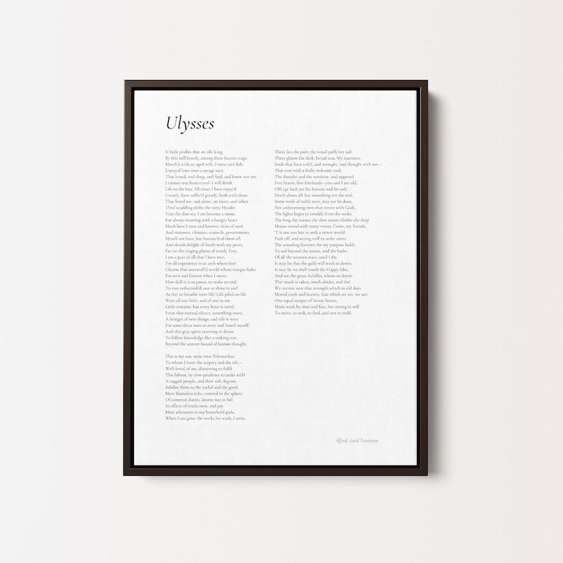 Ulysses by Alfred Lord Tennyson Poem Framed Print Framed | Etsy