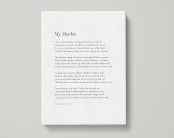 My Shadow by Robert Louis Stevenson Poetry Art Print - Etsy