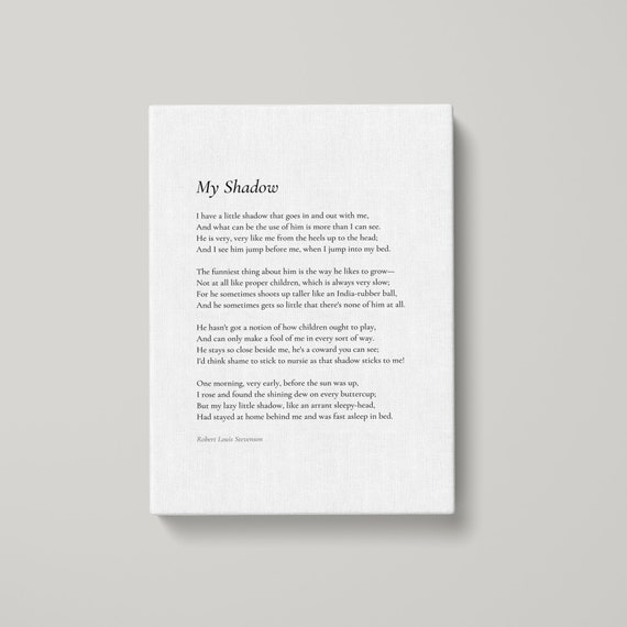 My Shadow de Robert Louis Stevenson Poem Canvas Print Poetry | Etsy