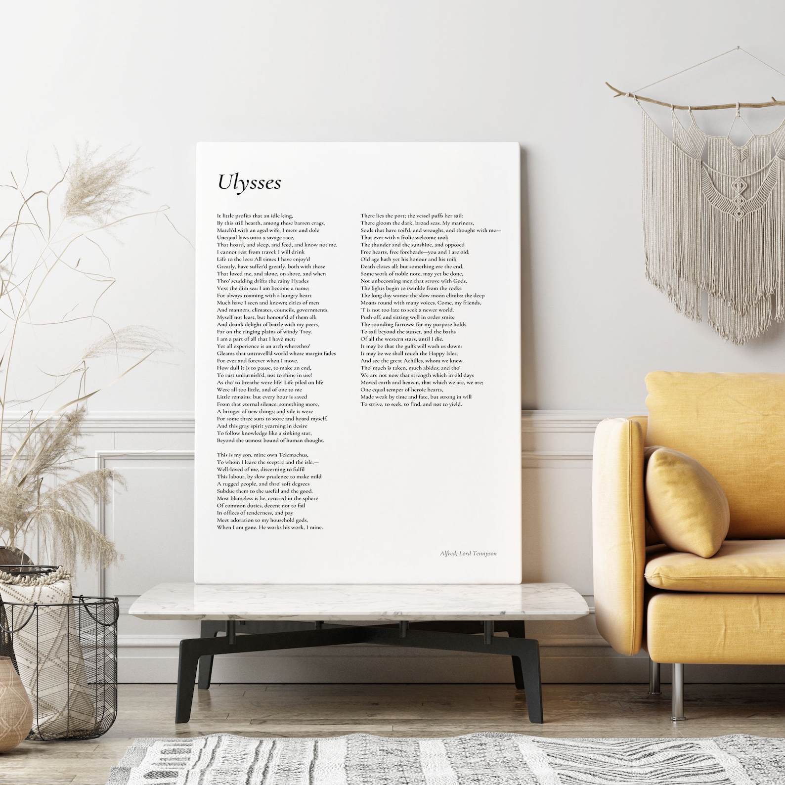 Ulysses by Alfred Lord Tennyson Poem Canvas Print Poetry | Etsy