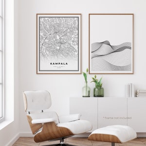 Kampala Map Print, Kampala Street Map Poster, uganda, Modern Minimalist ...