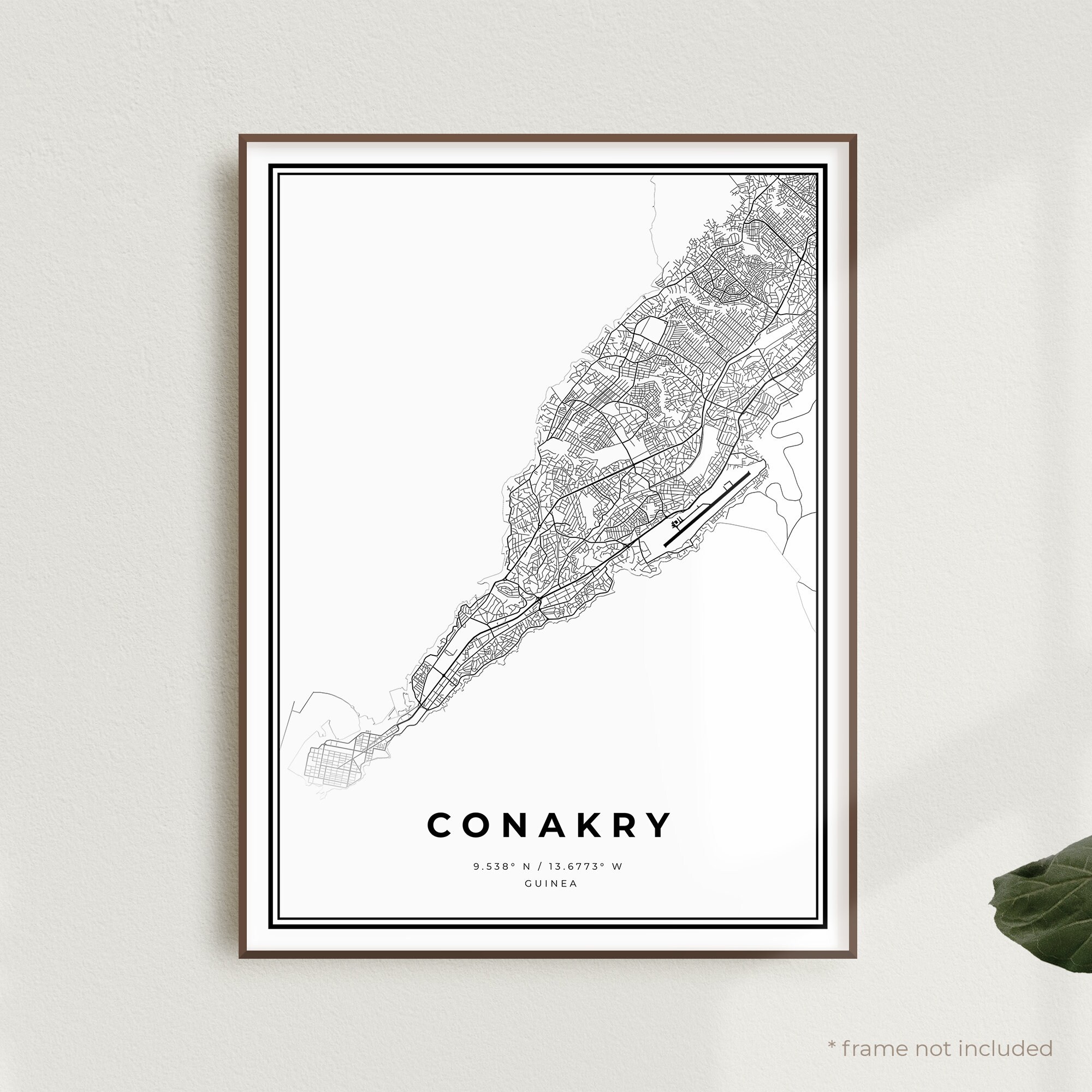 Conakry Map Print Conakry Street Map Posterguinea Modern - Etsy