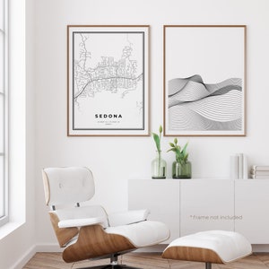 Sedona Map Print, Sedona Street Map Poster, Hawaii, Modern Minimalist ...