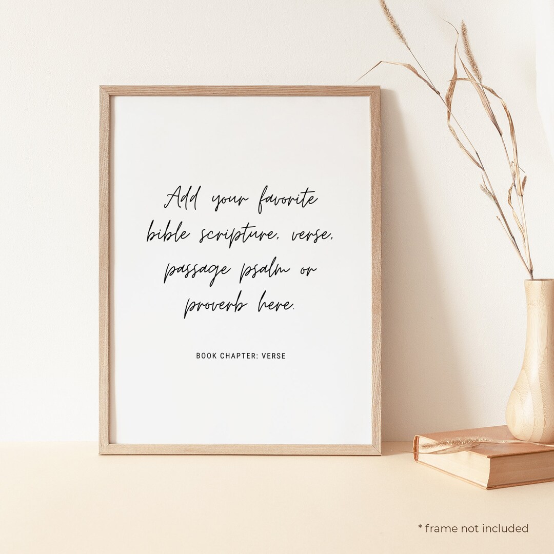 Personalized Bible Verse Print, Custom Scripture Poster, Bible Verse ...