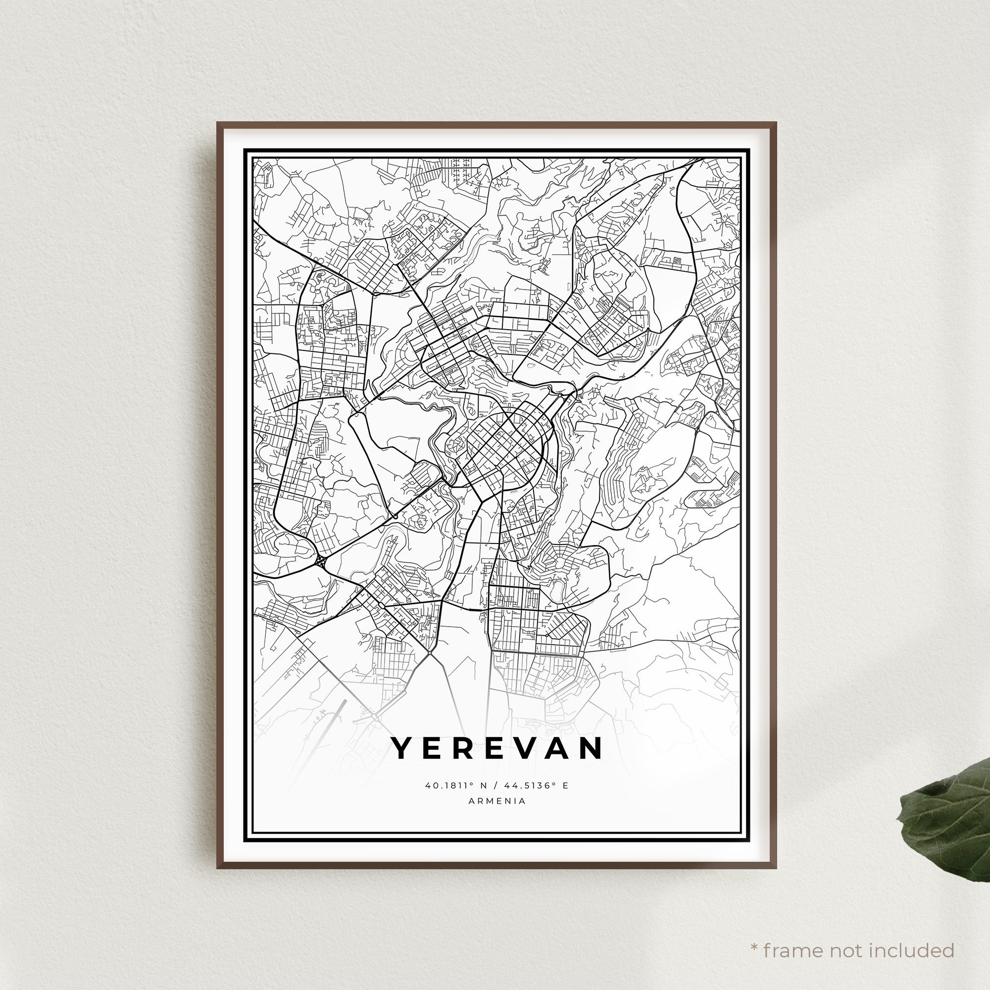 Yerevan Map Print Yerevan Street Map Posterarmenia Modern - Etsy