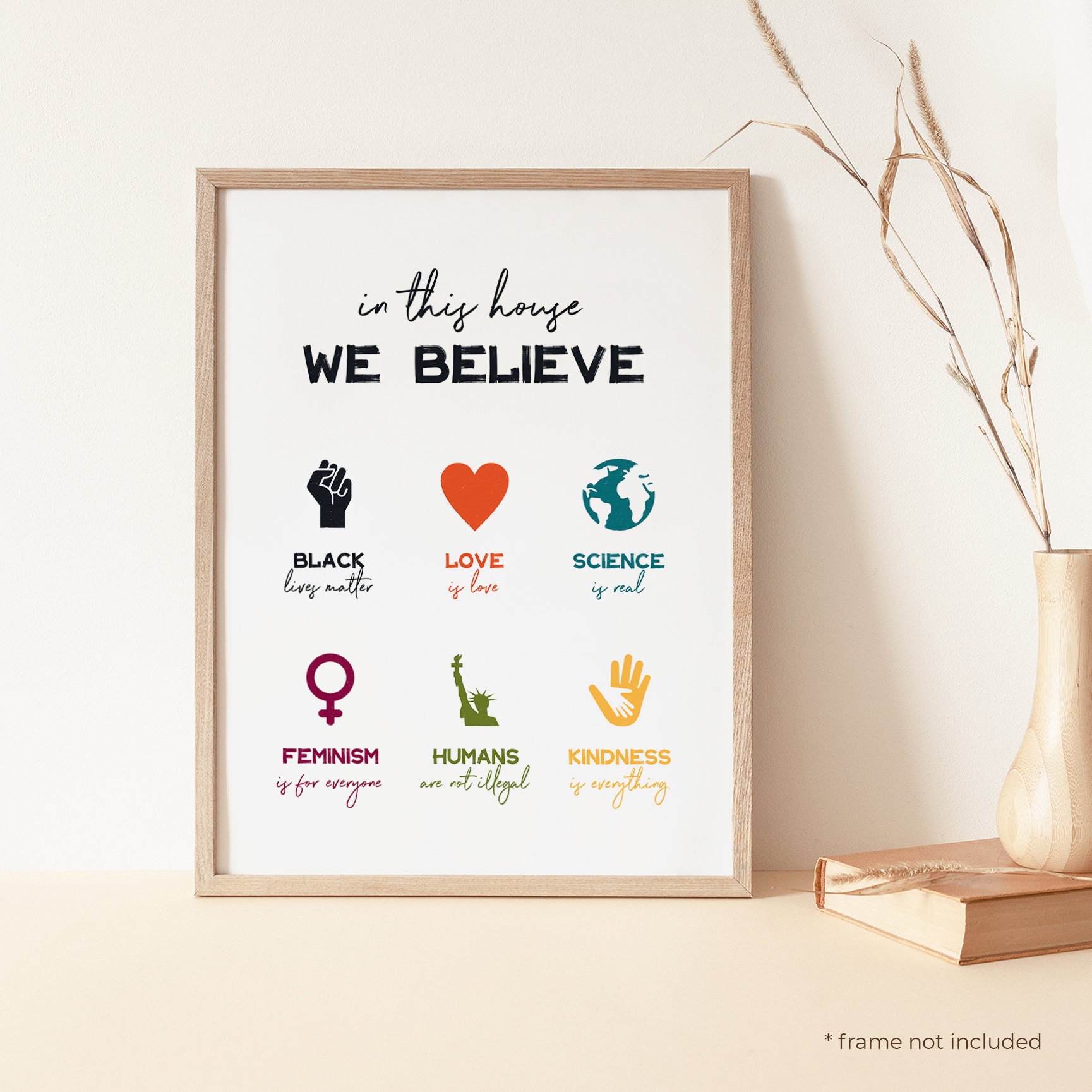 In This House We Believe Poster Black Lives Matter Sign BLM - Etsy