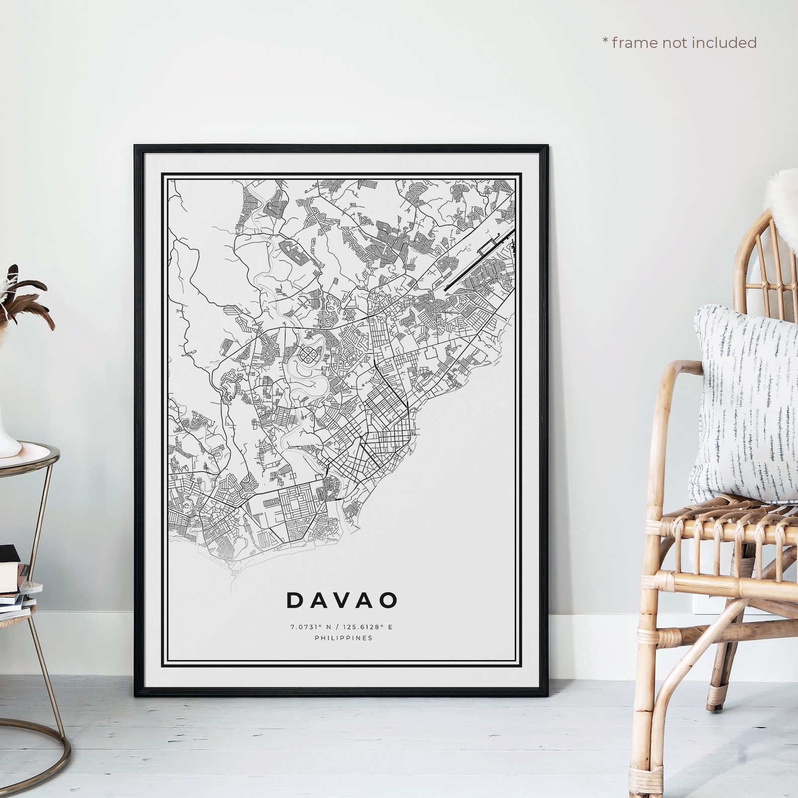 Davao Map Print Davao Street Map PosterPhilippines Modern | Etsy