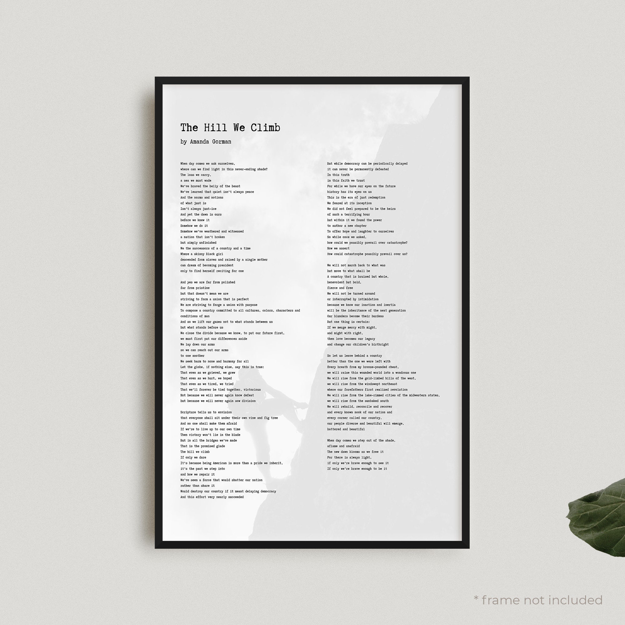 The Hill We Climb by Amanda Gorman Poem Print Inauguration - Etsy UK
