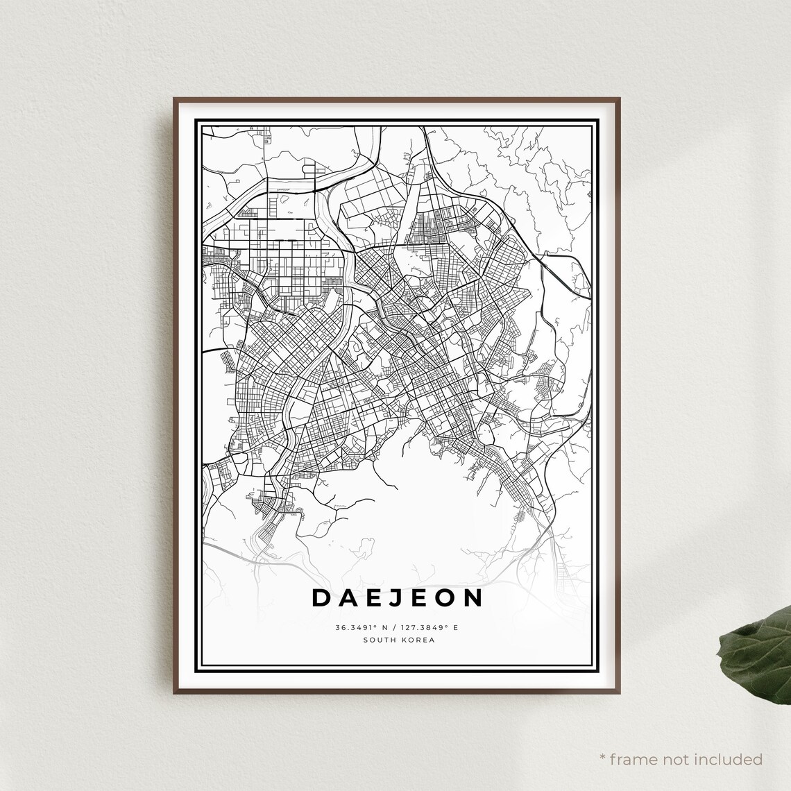 Daejeon Map Print Daejeon Street Map Postersouth Korea | Etsy