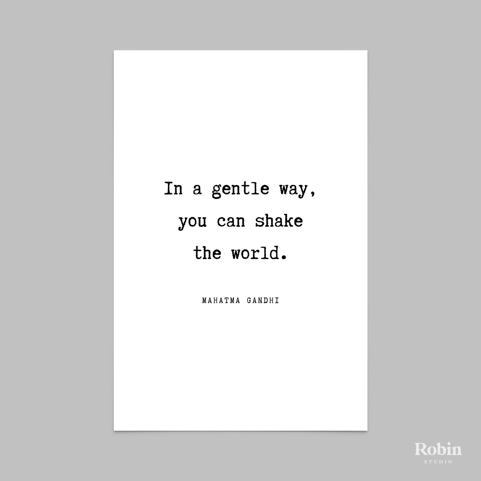 Mahatma Gandhi in a Gentle Way Quote Print Inspiratonal - Etsy