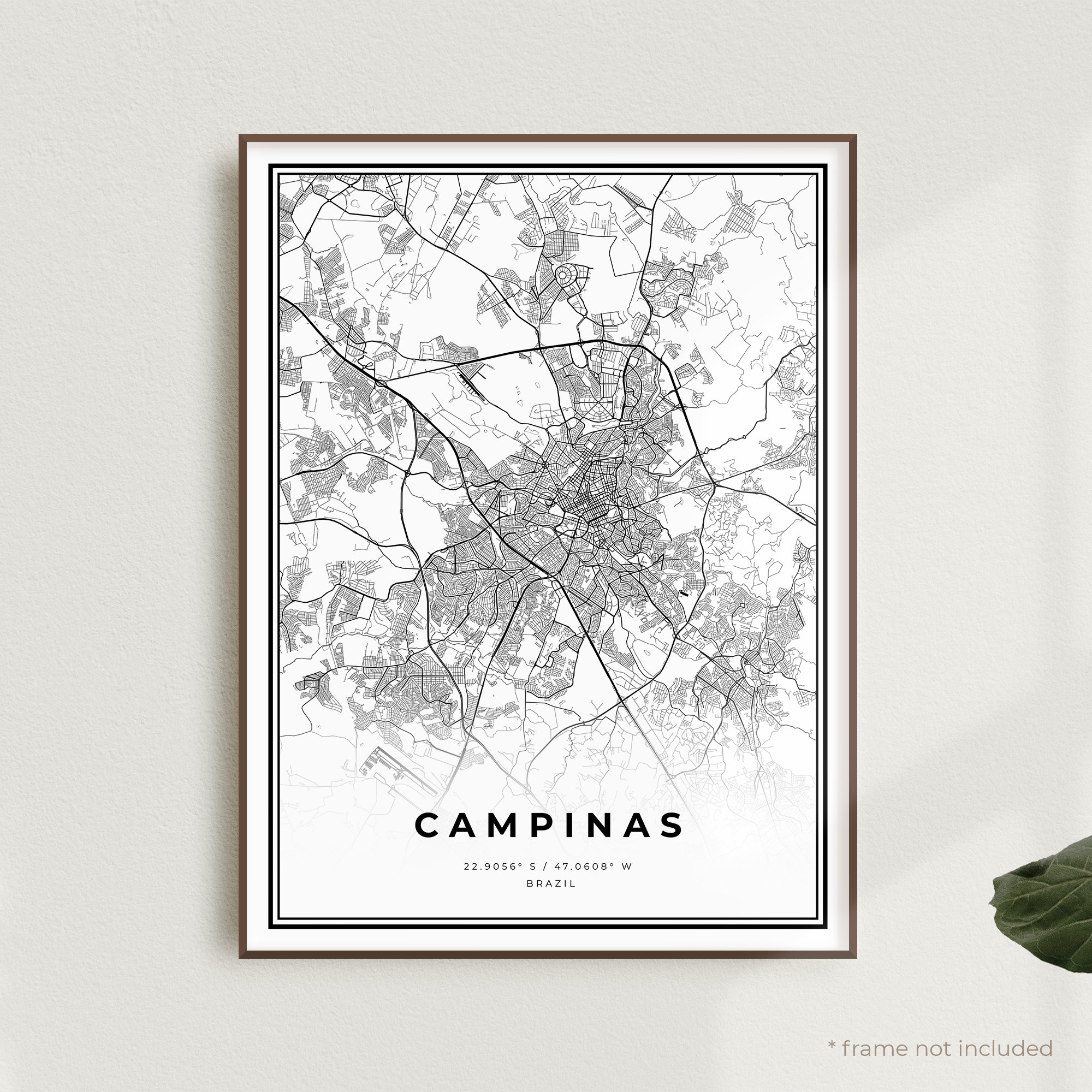 Campinas Map Print Campinas Street Map Poster Brazil Modern | Etsy