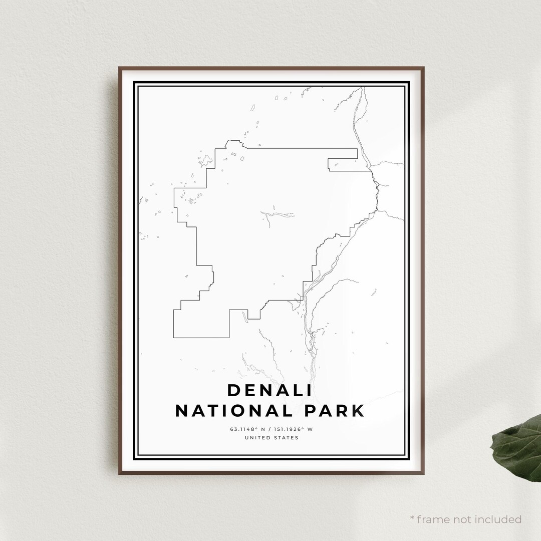 Denali National Park Map Print, Denali National Park Street Map Poster ...
