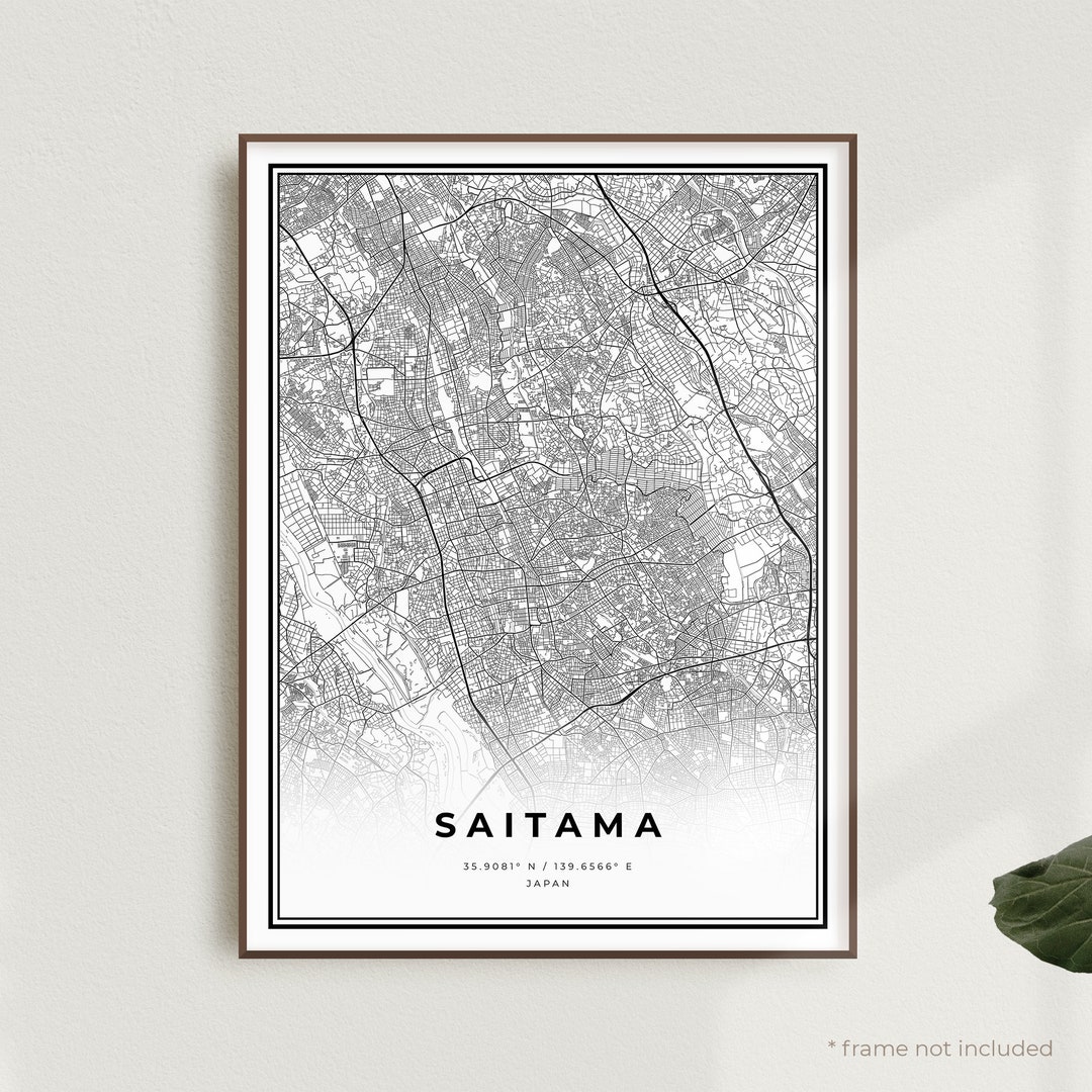 Saitama Map Print, Saitama Street Map Poster, japan, Modern Minimalist ...