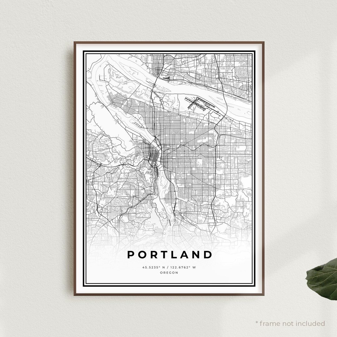 Portland Map Print, Portland Street Map Poster, Oregon, Modern ...