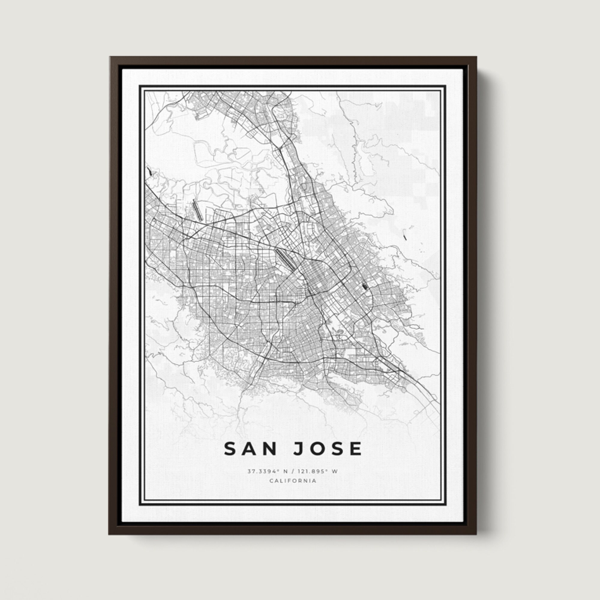 Set of 3 Framed ANY CITY Modern Map Prints Framed PREMIUM | Etsy