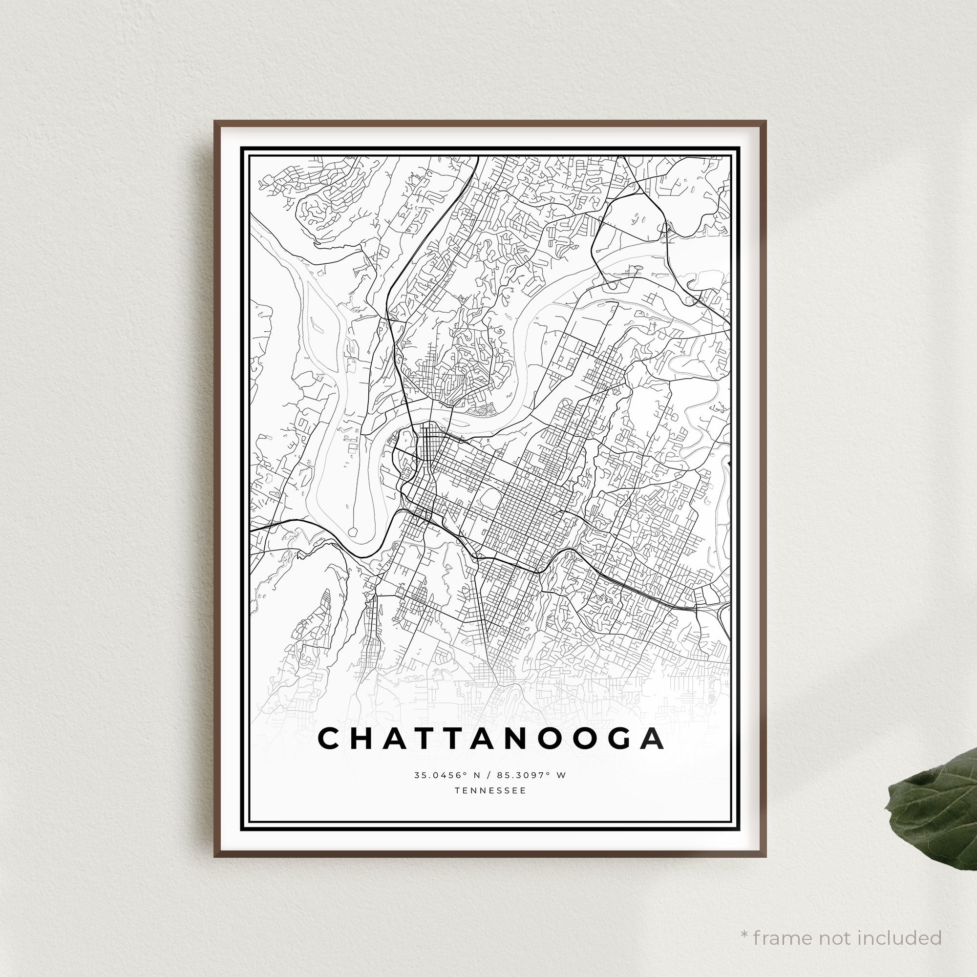 Chattanooga Map Print Chattanooga Street Map Poster | Etsy