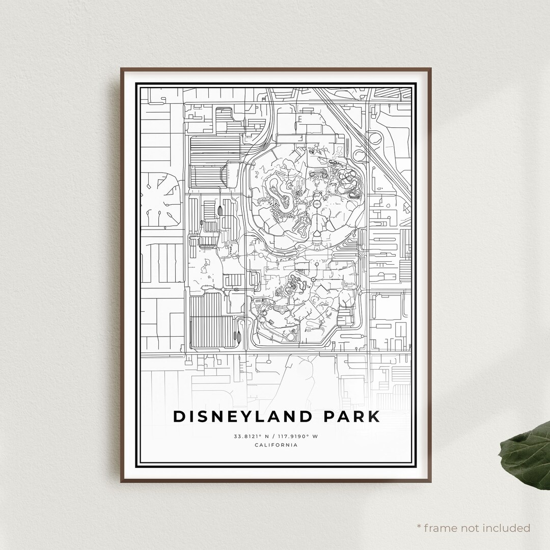 Disneyland Park Map Print, Disneyland Park Street Map Poster ...