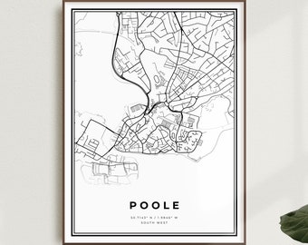 Poole Map Art - Etsy UK