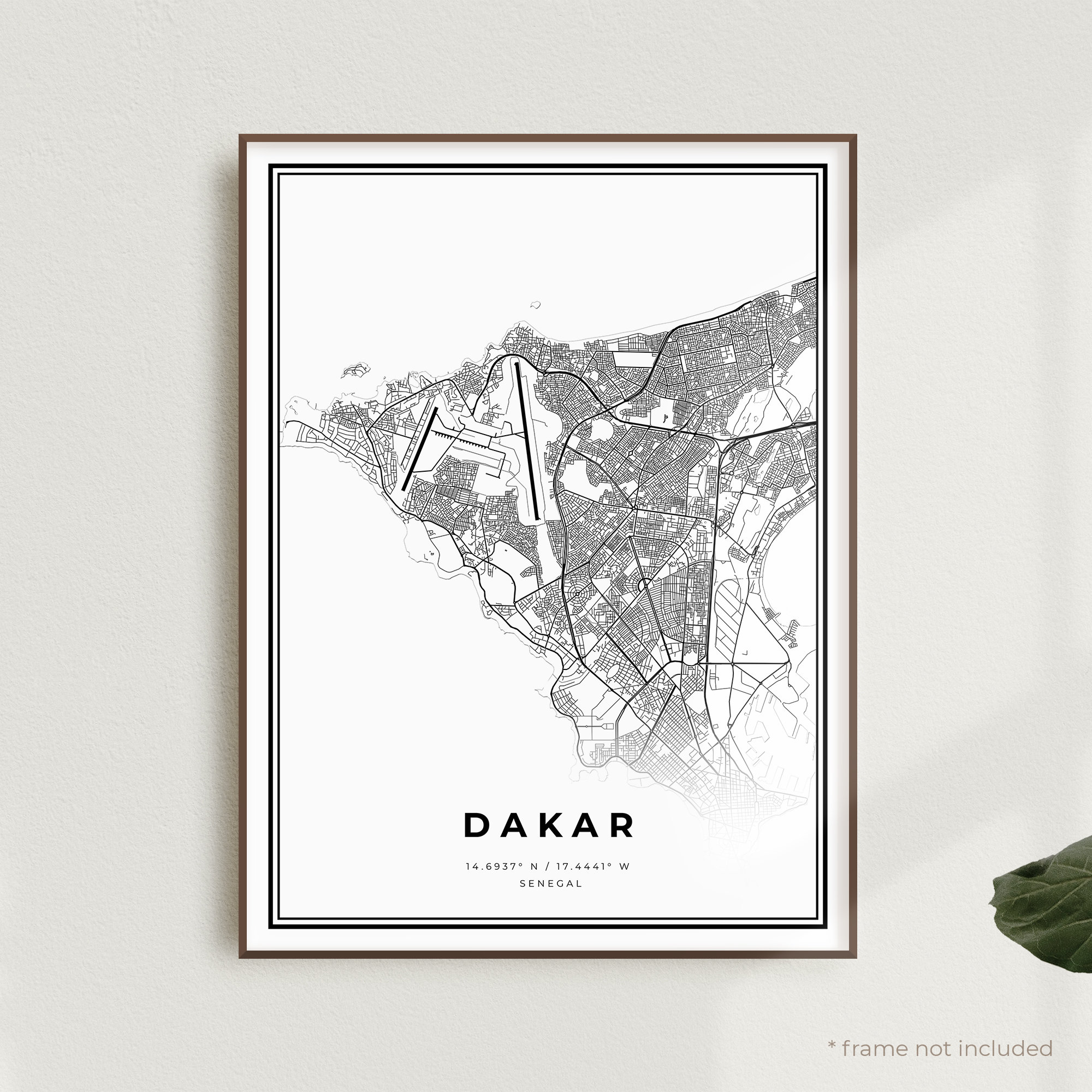 Dakar Map Print Dakar Street Map Postersenegal Modern - Etsy