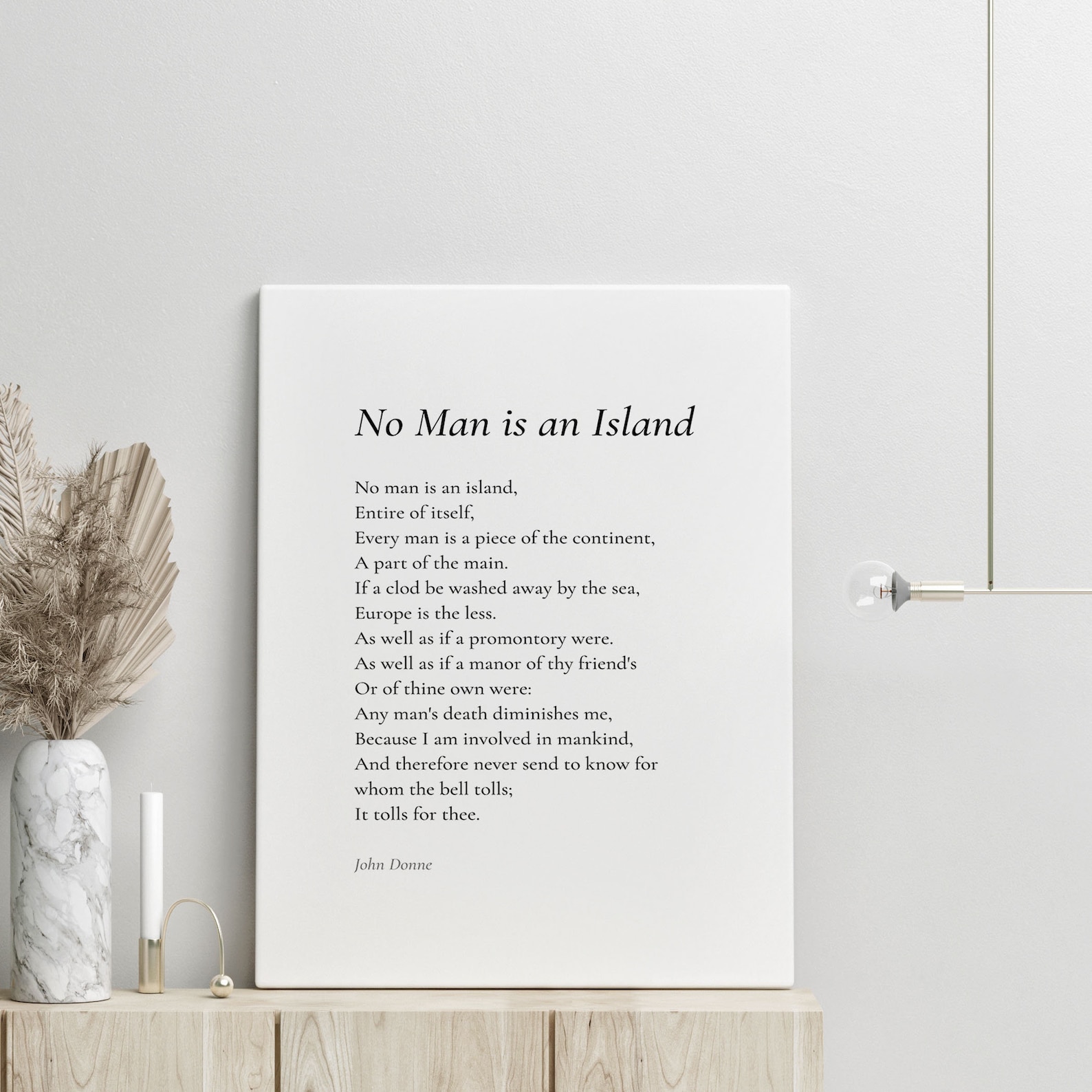 John Donne No Man is an Island Poem Canvas Print Poetry - Etsy