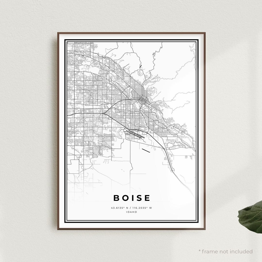 Boise Map Print, Boise Street Map Poster, Idaho, Modern Minimalist Map ...