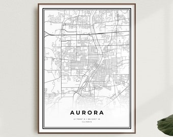 Aurora Street Map - Etsy