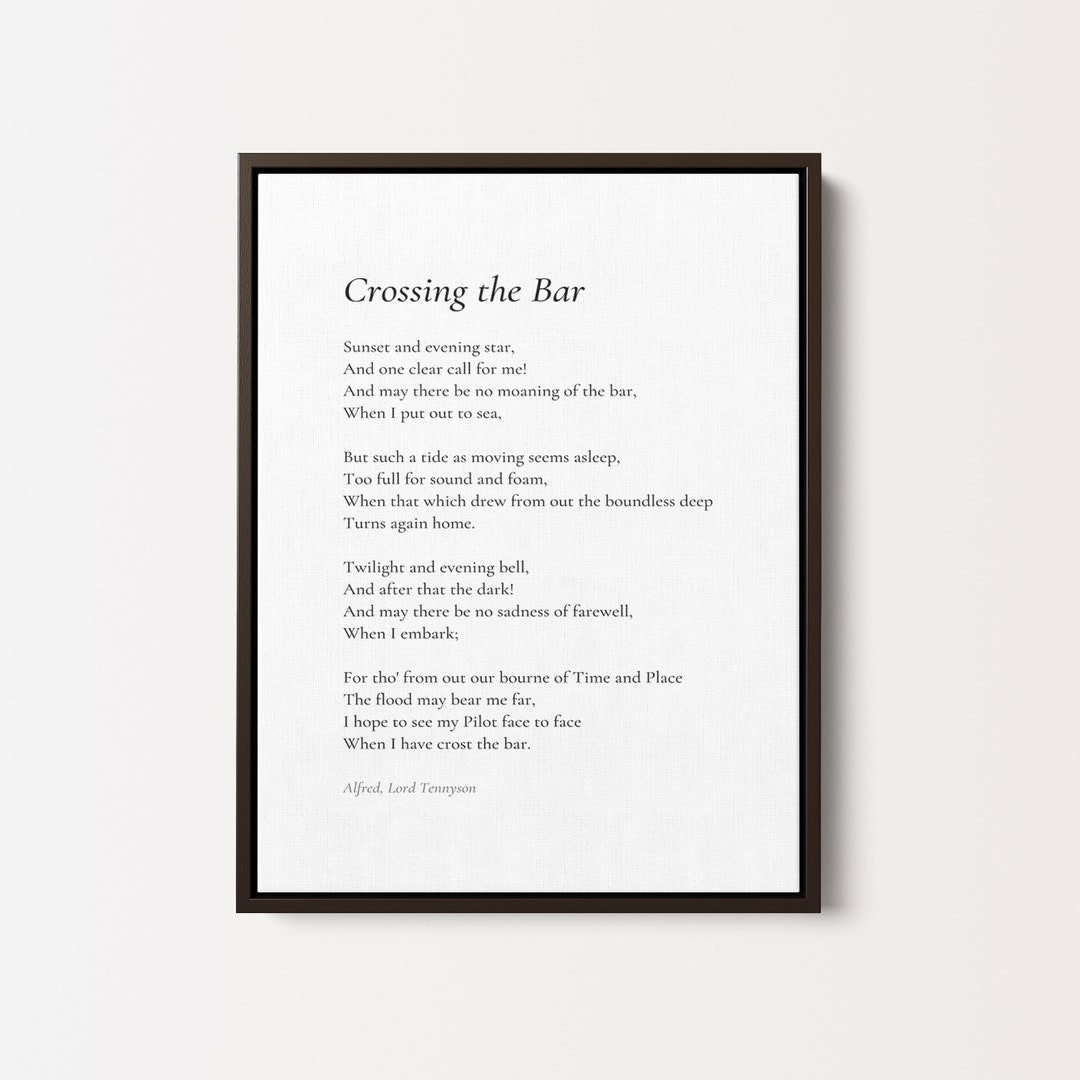 Crossing by Alfred Lord Tennyson Poem Framed Print - Framed Premium ...