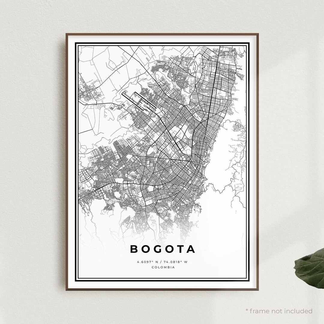 Bogota Map Print, Bogota Street Map Poster, colombia, Modern Minimalist ...