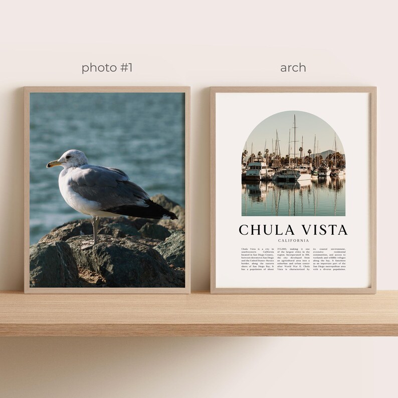Chula Vista Wall Art Set of 6, California Travel Prints, City Map and ...