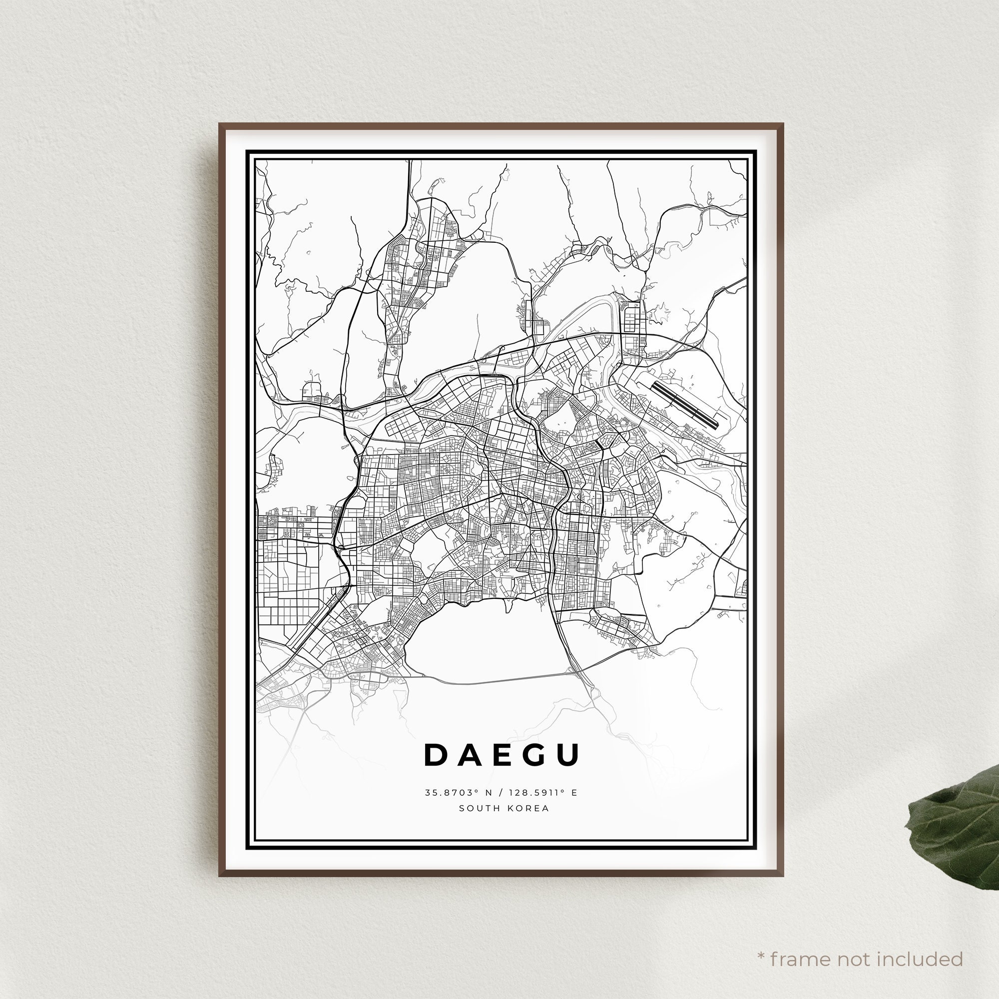 Daegu Map Print Daegu Street Map Postersouth Korea Modern - Etsy UK