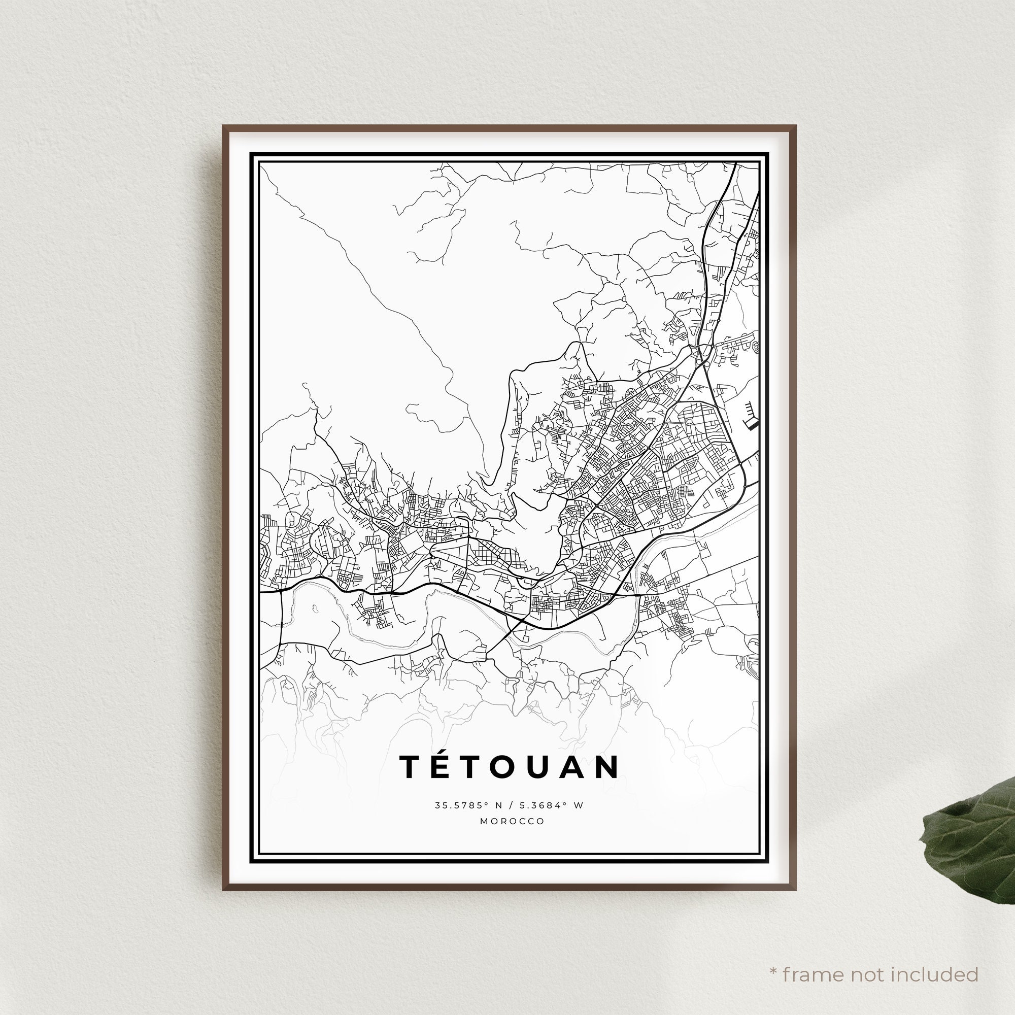 Modern Poster Tetouan map Map Print Moroccan Travel Tetouan poster City ...