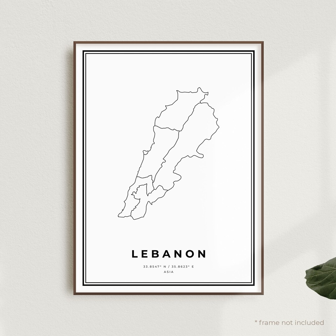 Lebanon Map Print, Lebanon Street Map Poster, Asia, Modern Minimalist ...