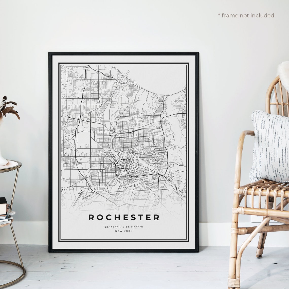 Rochester Map Print Rochester Street Map Poster New York - Etsy