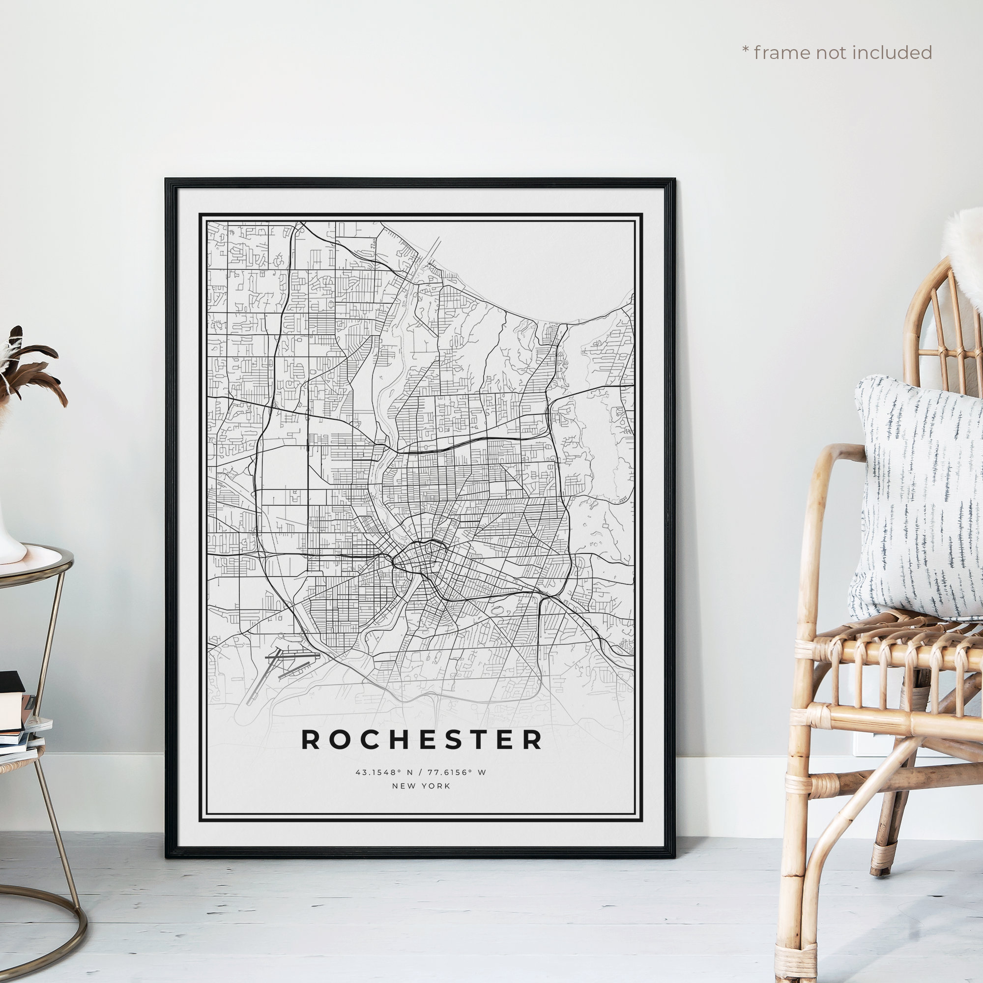 Rochester Map Print Rochester Street Map Poster New York - Etsy