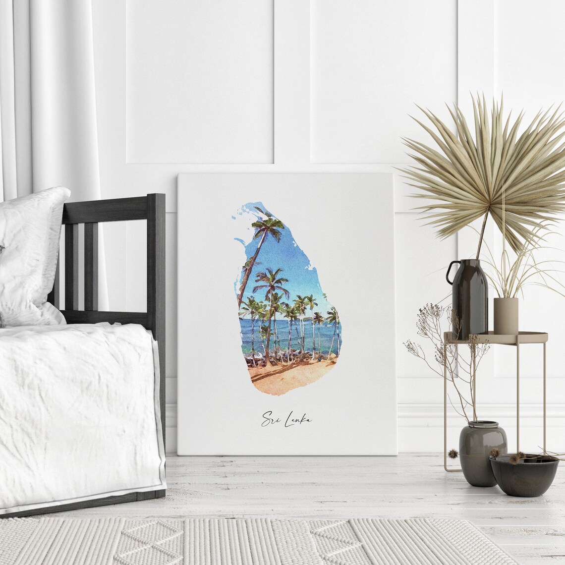 Sri Lanka Watercolor Map Canvas Print Sri Lanka Art Print - Etsy