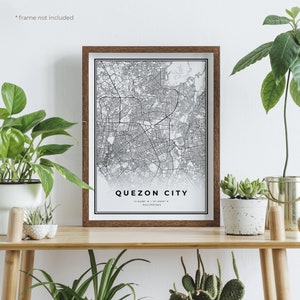 Quezon City Map Print, Quezon City Street Map, philippines, Modern ...