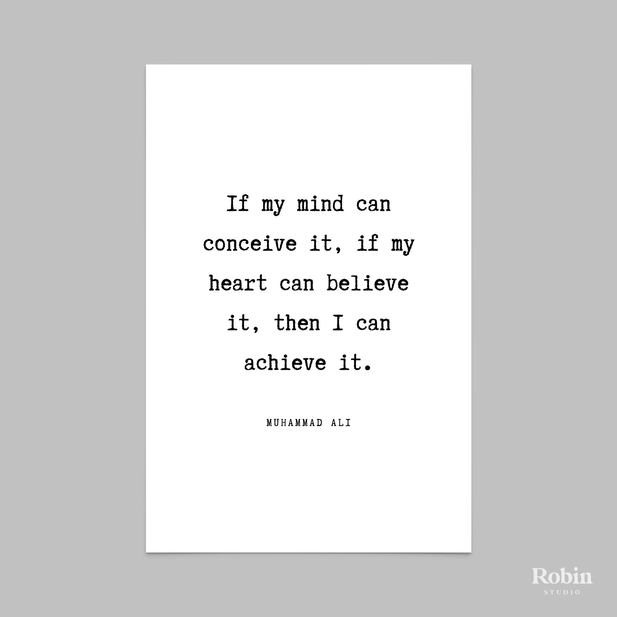 Muhammad Ali If My Mind Can Conceive Quote Print | Etsy