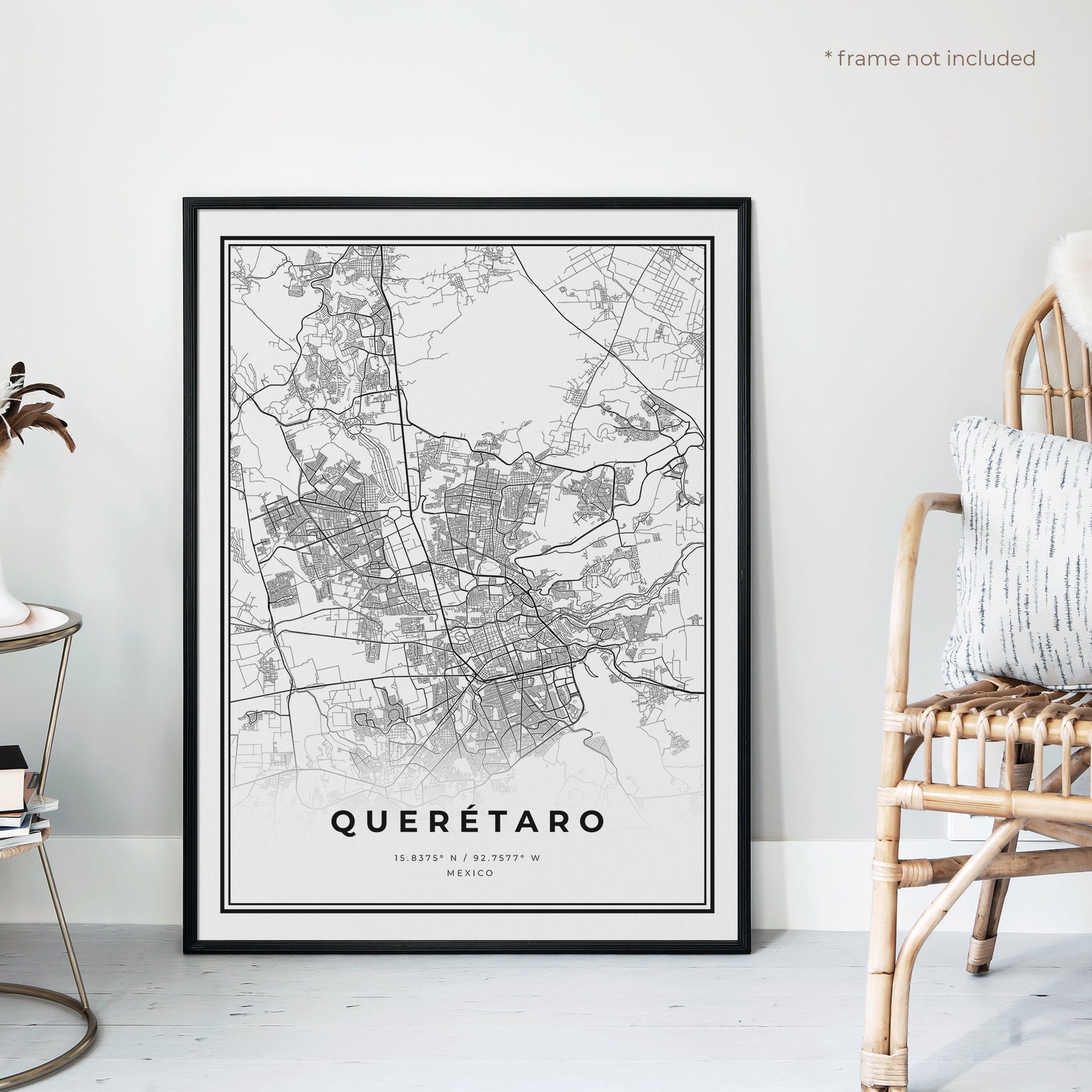 Querétaro Map Print Querétaro Street Map Postermexico | Etsy