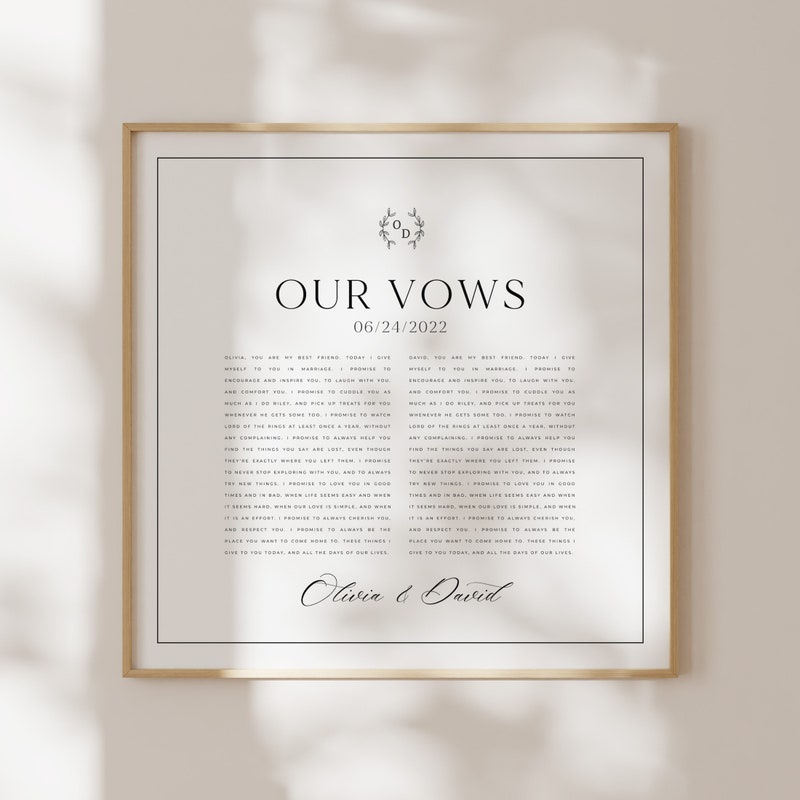 Wedding Vow Art - Etsy