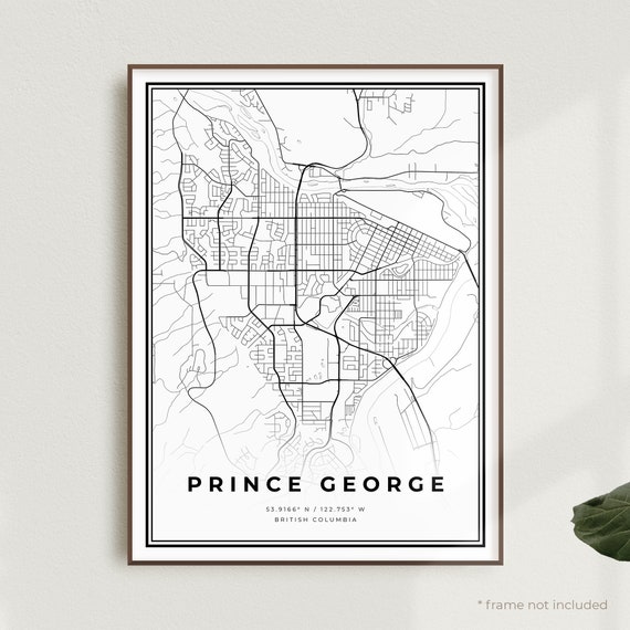 Prince George Map Print Prince George Street Map Poster - Etsy