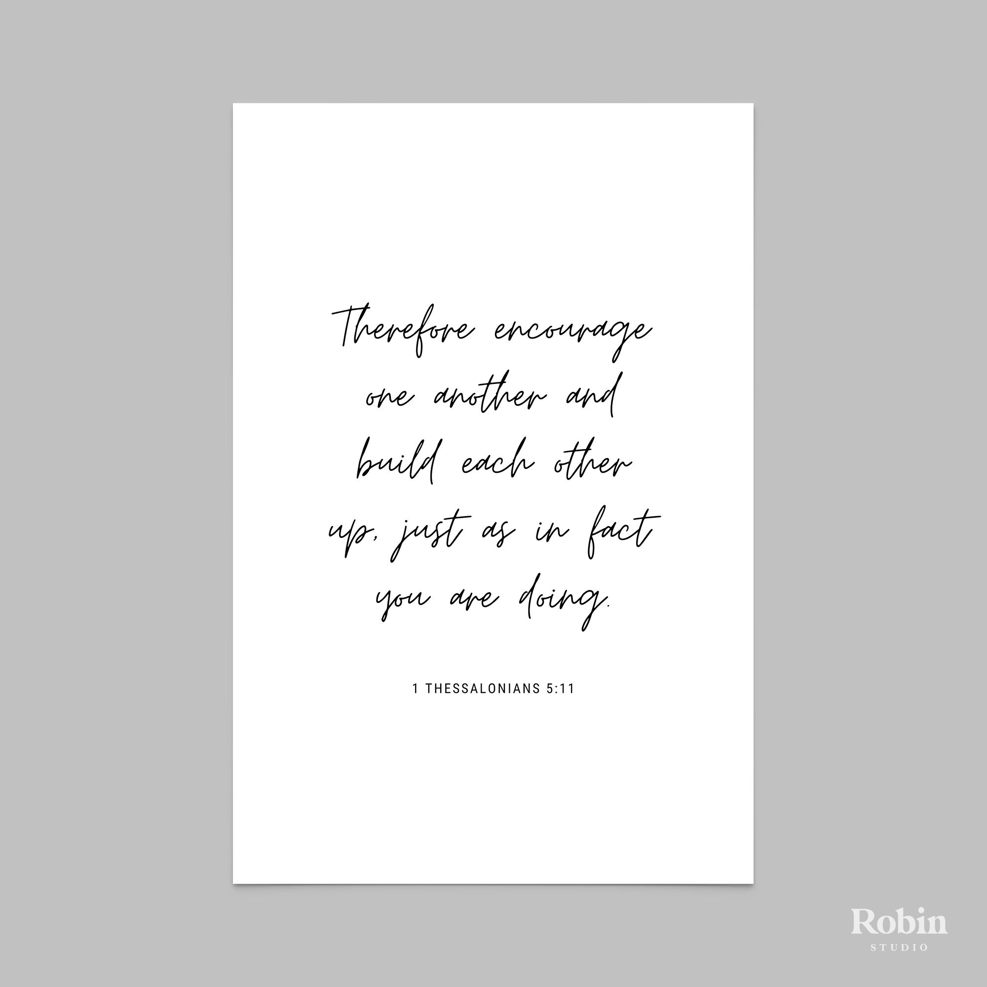 1 Thessalonians 5:11 Therefore Encourage One Another Quote - Etsy